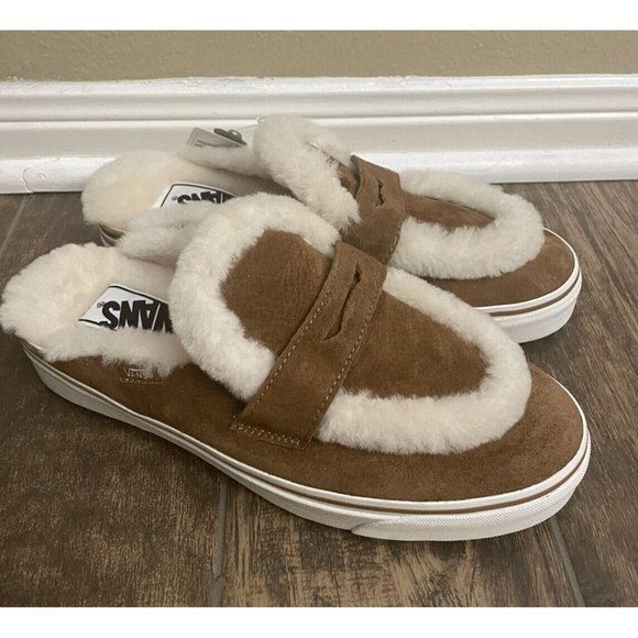 Vans | Shoes | Vans Sherpa Shearling Chipmunk Clog Mule Style 53 Slip ...